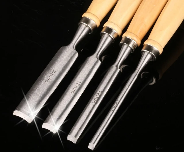 Outer edge round chisel woodworking chisel 4 piece set carving knife ...