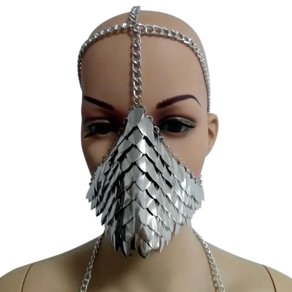 Eccentric Metal Head Chain Mask (Gold or Silver) - Queerks™