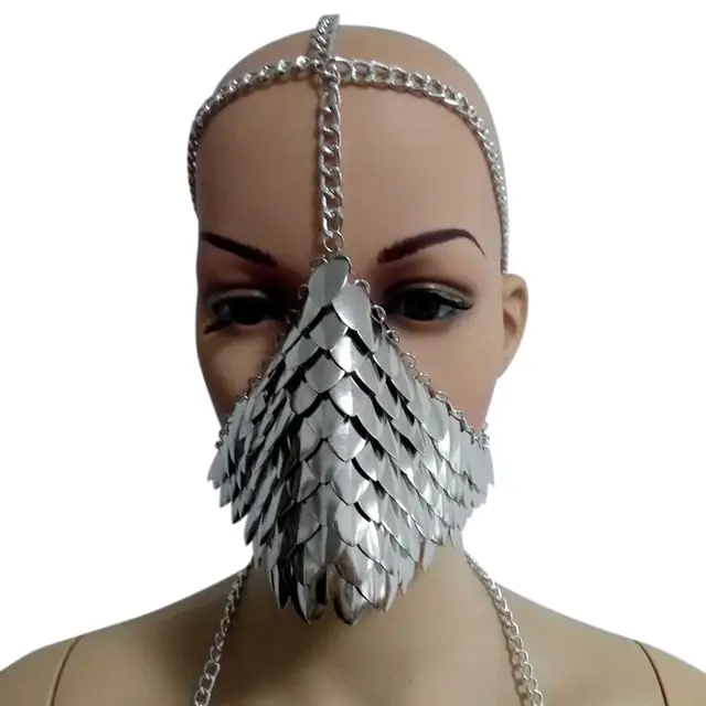 Eccentric Metal Head Chain Mask (Gold or Silver) - Queerks™