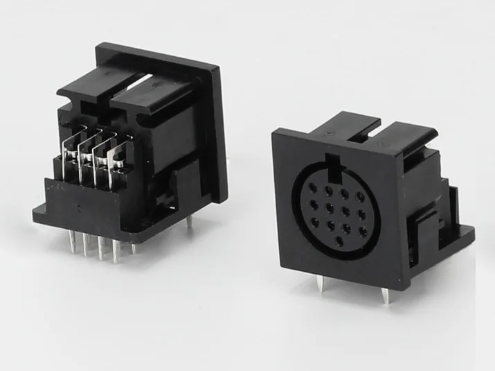5pcs Din Socket 13 Position Female 13 Pin PCB Mount Right Angle Through ...