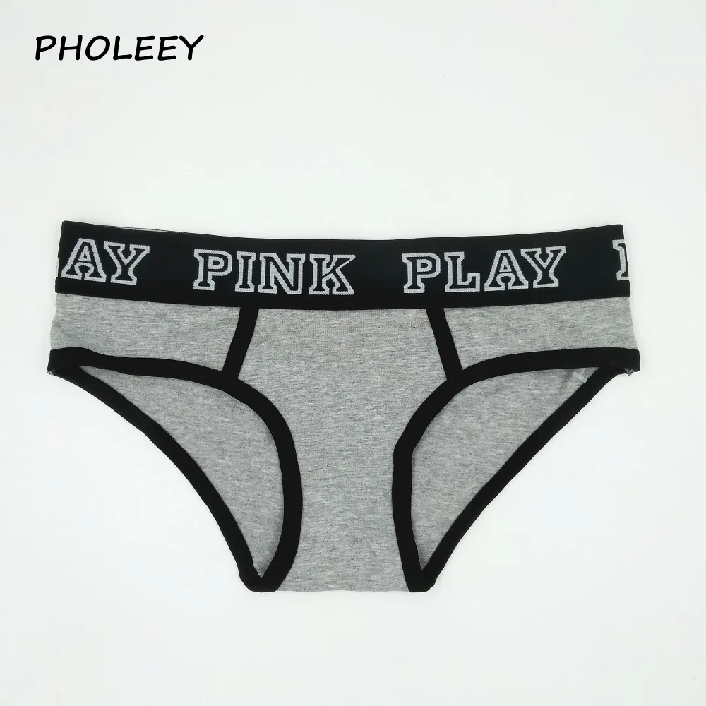 Pholeey Autumn Winter New Cute Letter Women Underpants Sexy Cotton