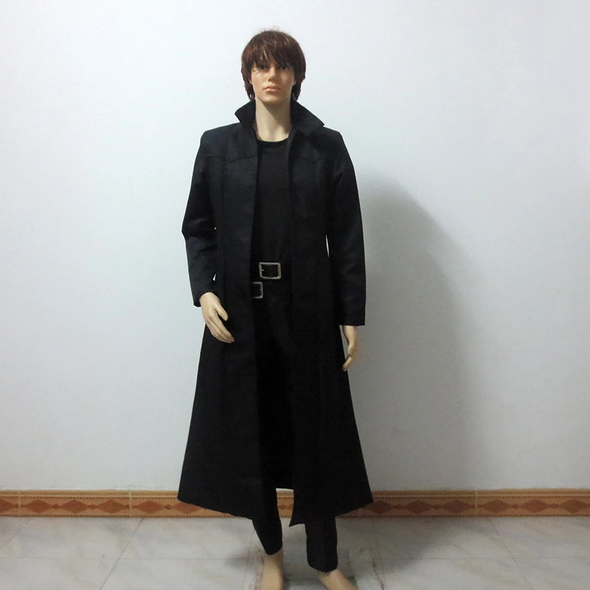 Matrix Neo Cosplay Costume Black Trench Coat Full Set Trench+t-shirt ...