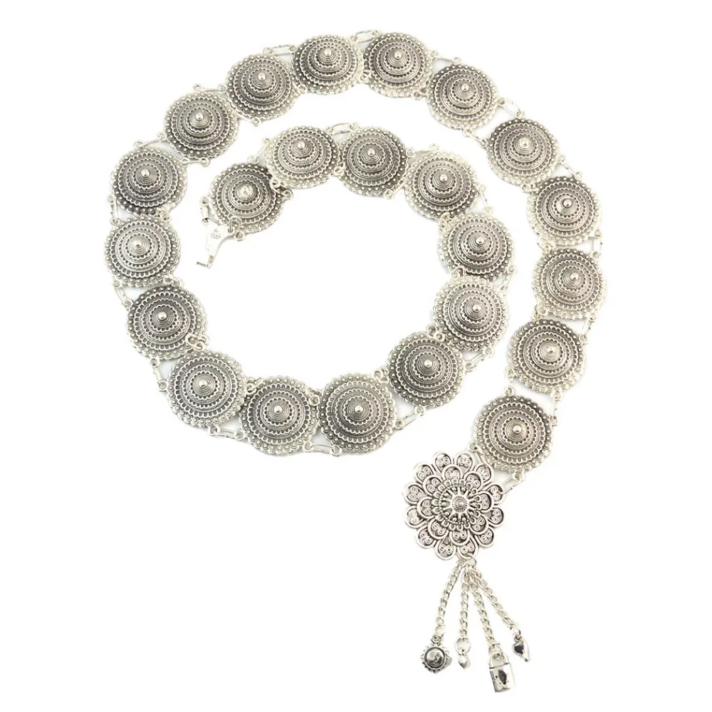 Turkish-Ethnic-Dress-Belt-Women-Silvery-Golden-Conical-Cap-Flower-Waist ...