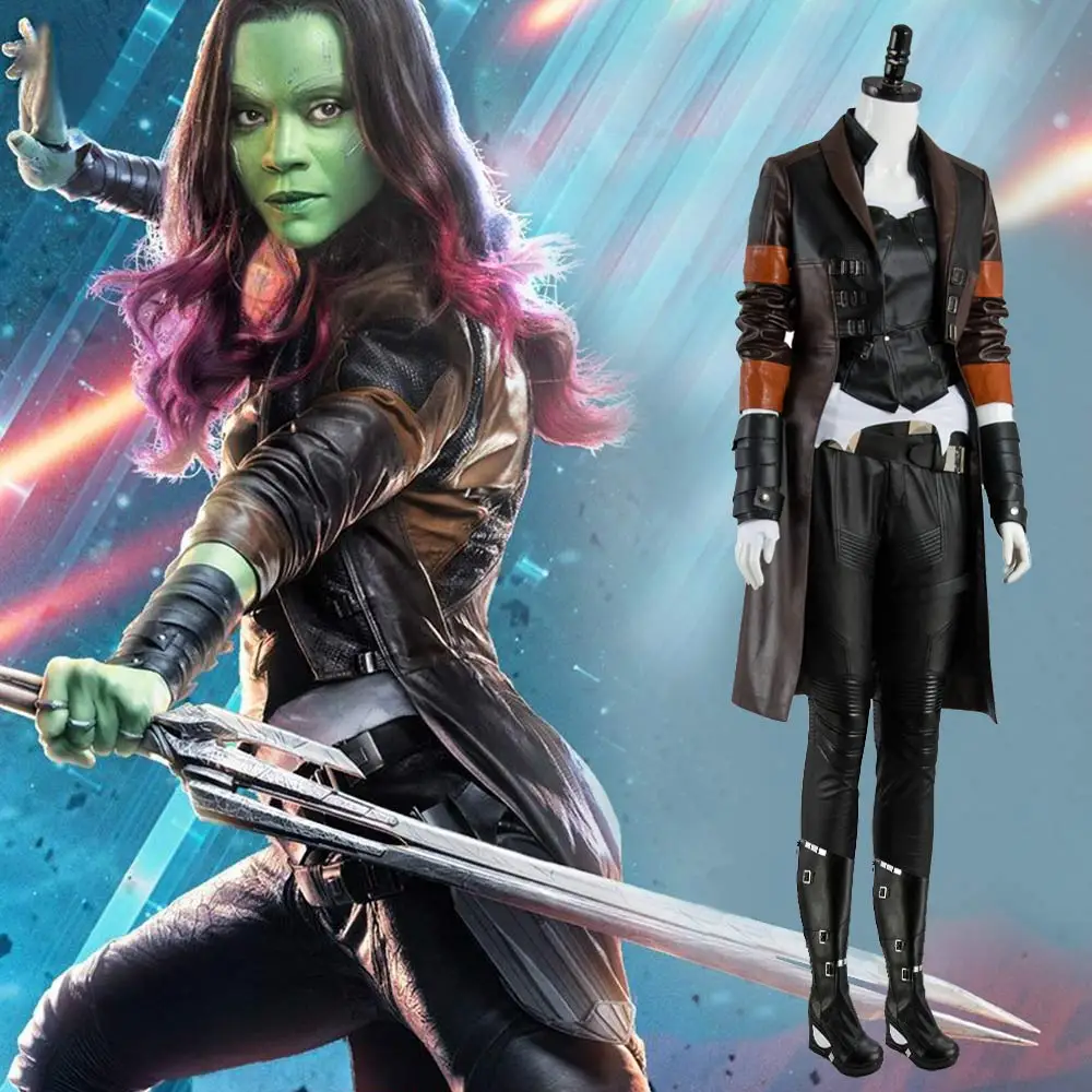 Guardians Of The Galaxy Gamora Superhero Cosplay Costume / Boots ...