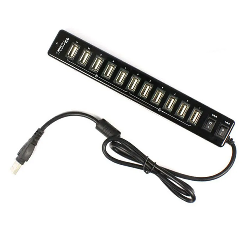 12 Ports High Speed 2 ON / OFF Sharing Switch USB2.0 HUB Plug and Play ...