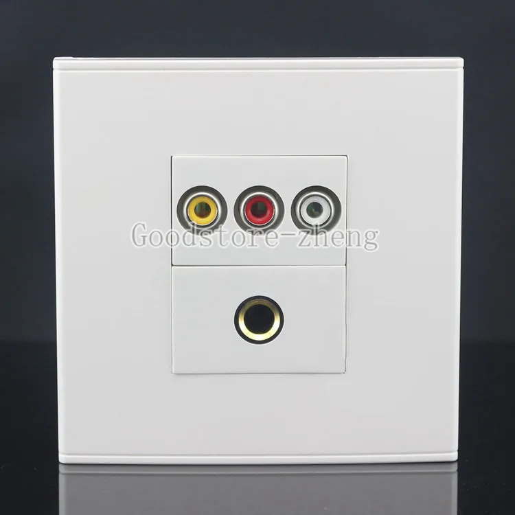 Wall Face Plate Rca Av + 6.5mm Microphone Jack Socket Assorted Panel ...
