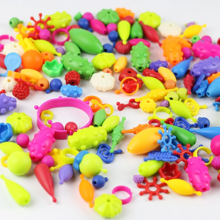 370pcs Creative Plastic Building Blocks Children Pop Beads Girl DIY ...