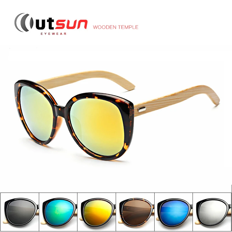 OUTSUN 2017 Wooden Temple Sunglasses Cat Eye Brand Designer UV400 ...