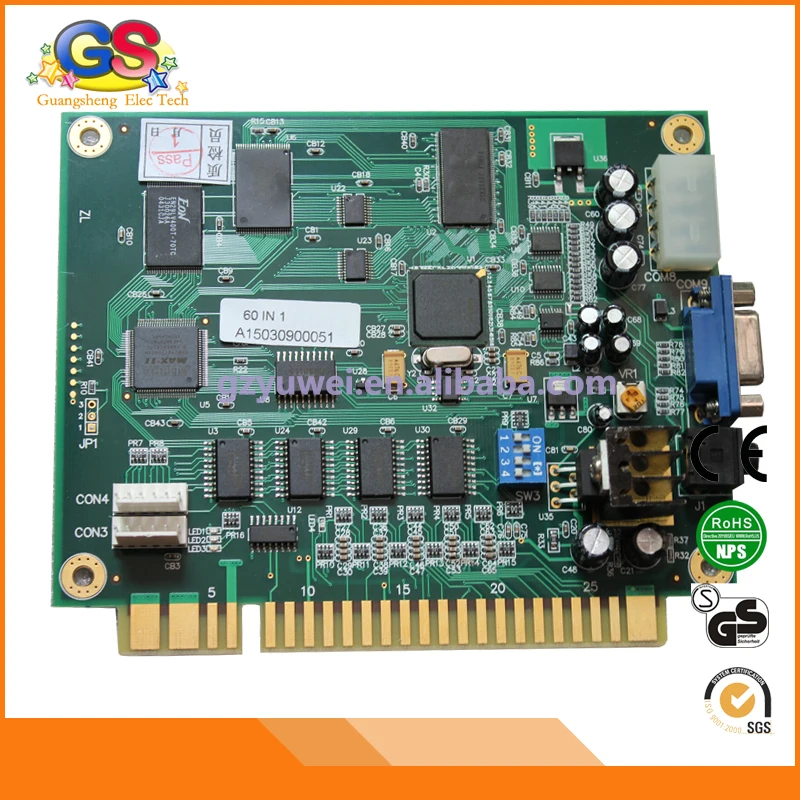 Multi Game Pcb 60 in 1 Jamma Arcade Game Board for Arcade Cocktail ...