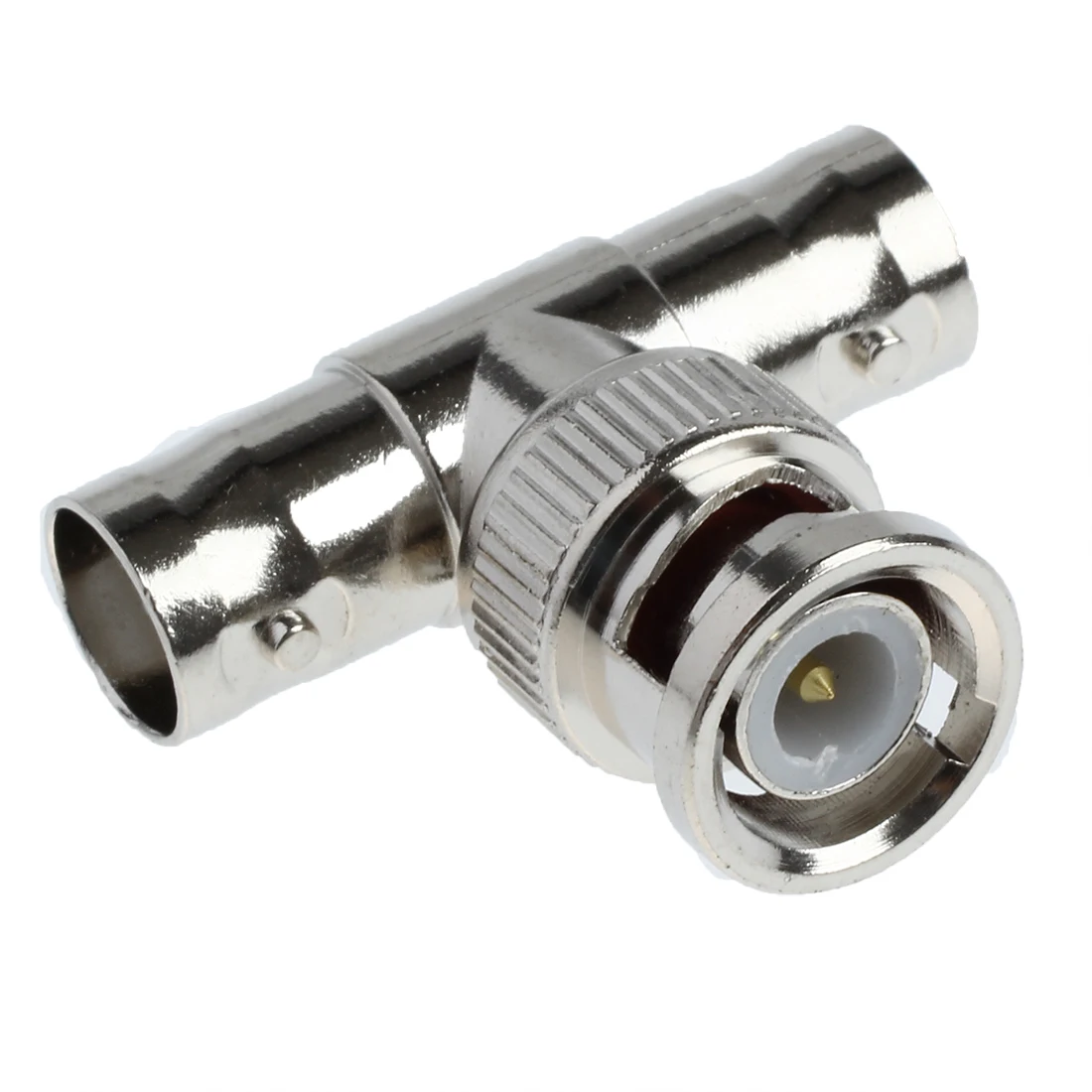Silver T type BNC 2 distribution adapter Connector male/female-in ...