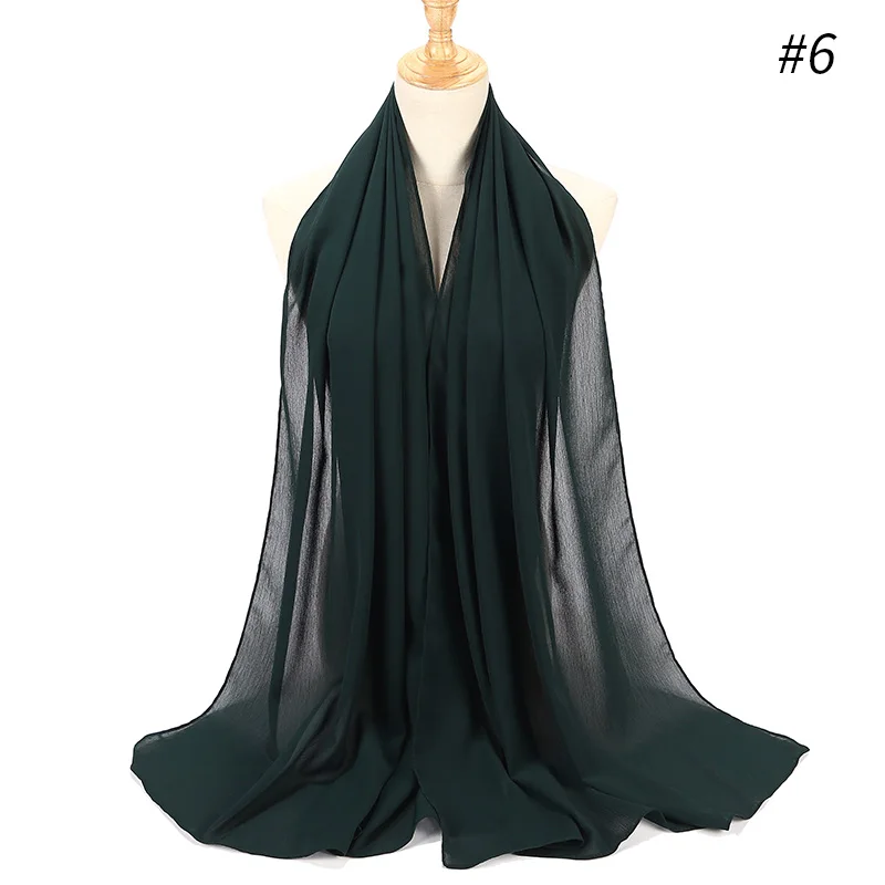 2020 Spring Crinkle Bubble Chiffon Hijab Scarf Shawls Muslim Fashion