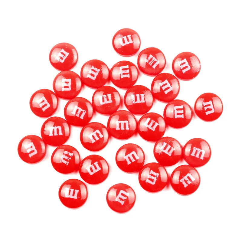 50Pcs 14mm Red Resin Decoration Crafts Letter M Bead Flatback Cabochon ...