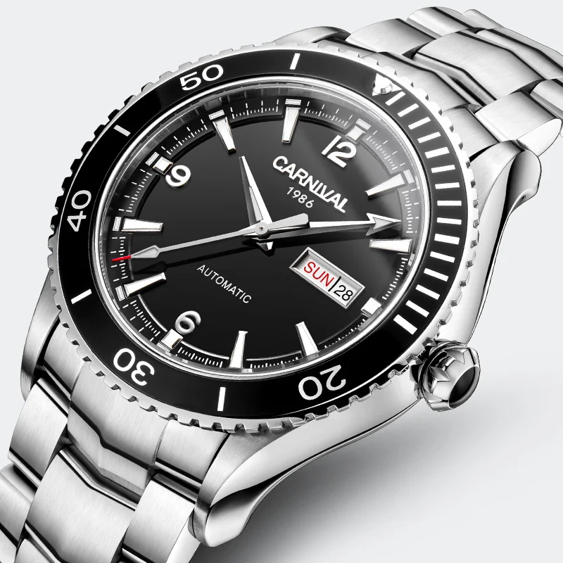 Carnival Watches Men's Automatic Mechanical Watch Male Watch Luminous ...