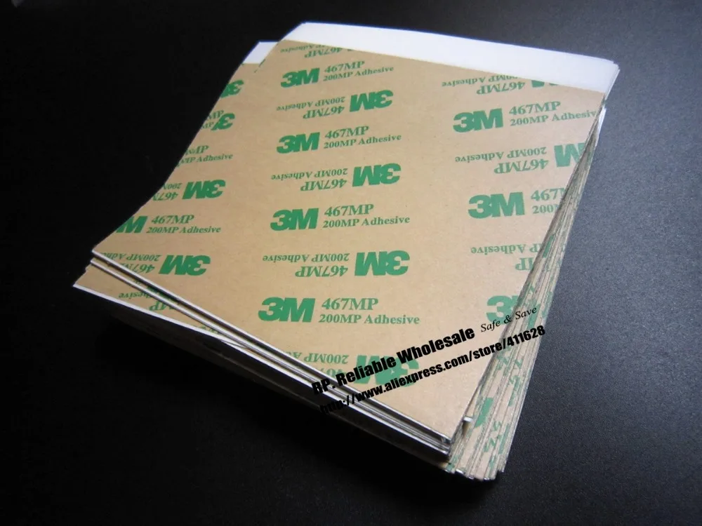 50sheets (90mm*119mm) 3M 467 Double Sided Adhesive Sticker for PC Phone ...