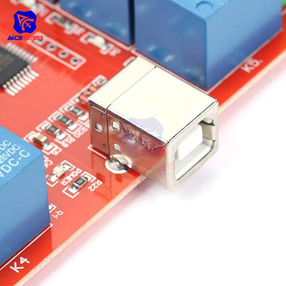 24v Relay Module 8 Channel USB Relay Board - 24VDC Control For Home ...