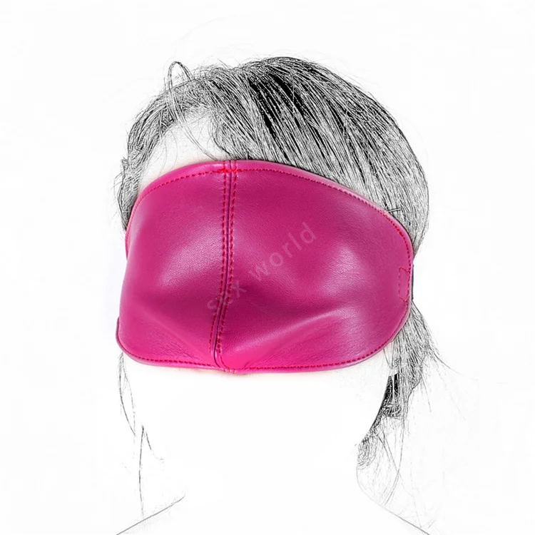 Rose Red Pu Leather Sex Slave Eye Mask Fetish Sex Toys For Couple Adult