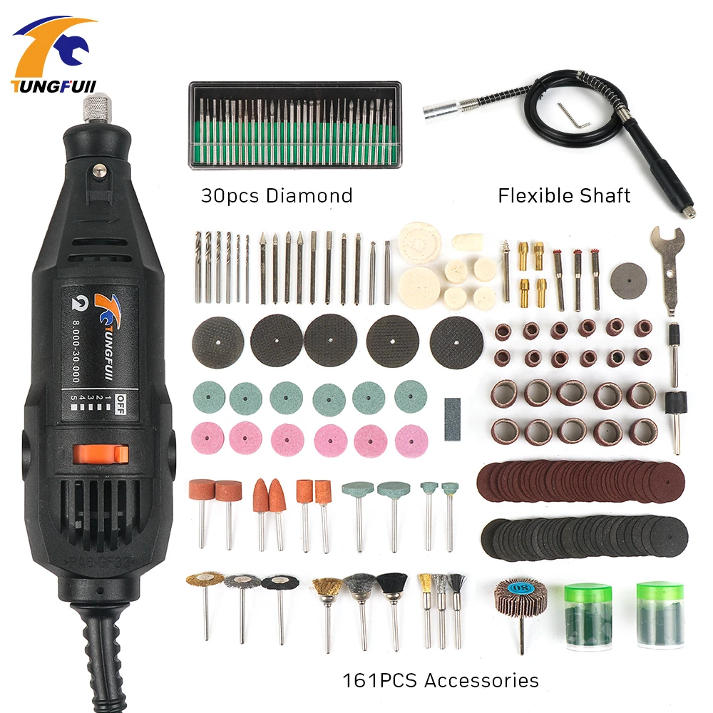 Electric Drill Power Tool Mini Drill Diy Rotary Tool Set Polished ...
