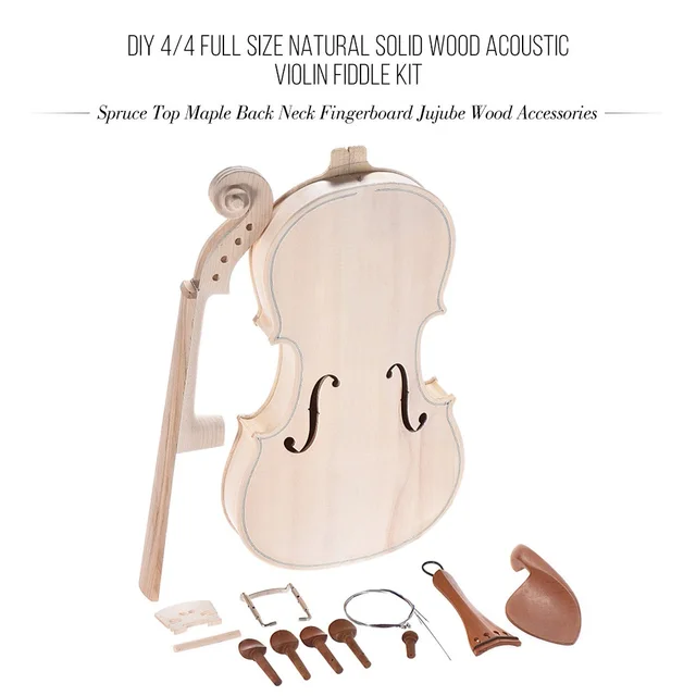 Aliexpress.com : Buy DIY 4/4 Full Size Natural Solid Wood Violin Fiddle ...