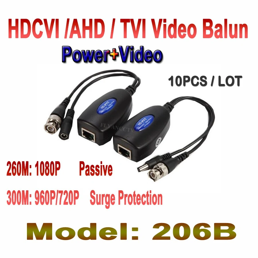 10 Pair 1CH Passive Balun RJ45 CCTV Balun Video Balun Transceiver ...