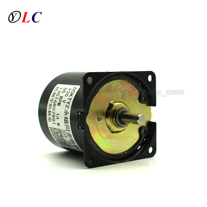 60ktyz Ac 220v 14w 100rpm Forward Low Spped Ac Gear Motor With Gear Box, Reversible Permanent ...