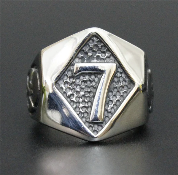 size 8 15 Newest Number 7 Personal Design Ring 316L Stainless Steel ...