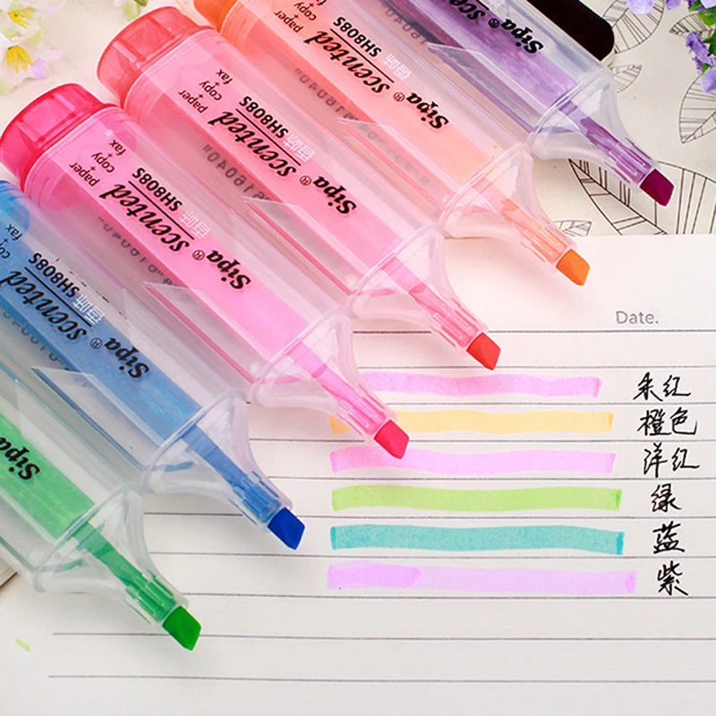 creative stationery candy color fluorescent color scent marking pen ...