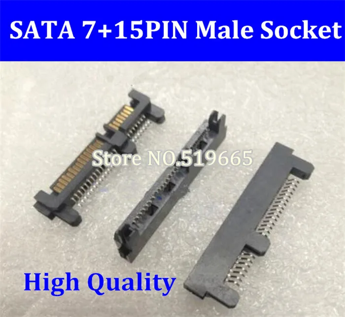 Conector macho sata 7p + 15p 22pin 7 + 15 smt, conector de 90 graus para interface de disco ...