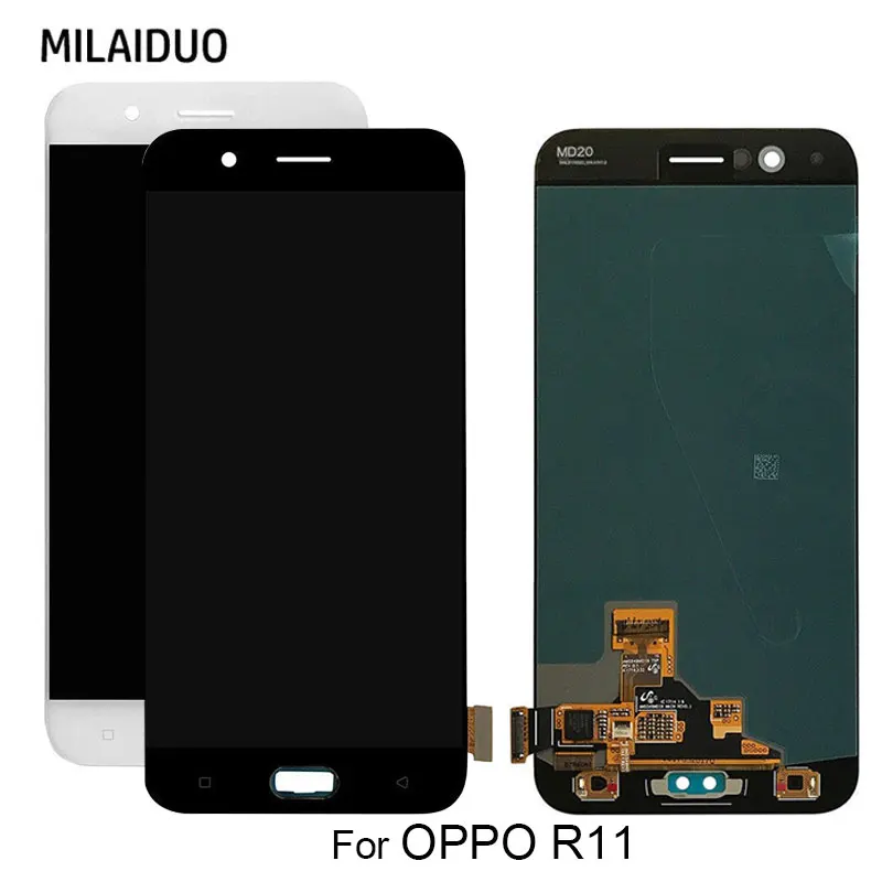 Oppo R11 R11T 터치 스크린 디지타이저 LCD 용 LCD 디스플레이 Oppo R11 Plus 어셈블리 교체 용 Black No/Frame 5.5 inch|휴대폰 ...