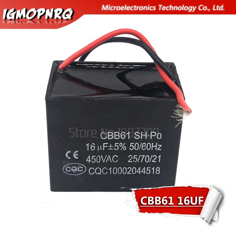 1pcs CBB61 16uf starting capacitance AC Fan Capacitor igmopnrq 450V CBB ...