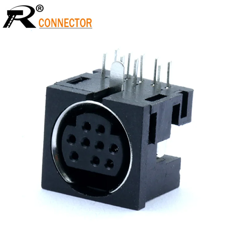 1pc MINI DIN S Terminal PCB Panel Mount Socket Connector 9PIN DIP ...
