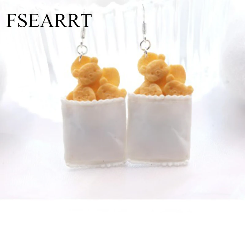 DIY Handmade Interesting Snack Earrings For Women Jenny Bakery Piercing ...