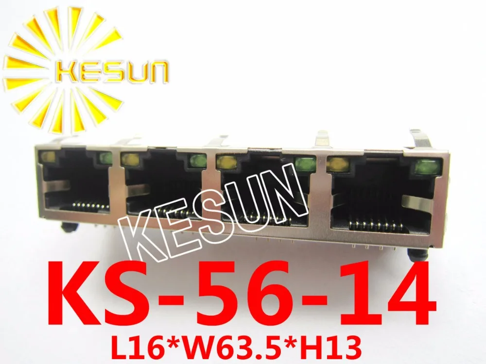 40PCS-x-RJ45-56-1x4-Shield-type-LED-Jack-4-Port-With-Metal-Shrapnel-PCB ...