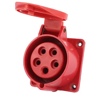 AC 220V 415V 16A IP44 3P+N+E 5P Female Industrial Consealing Straight ...