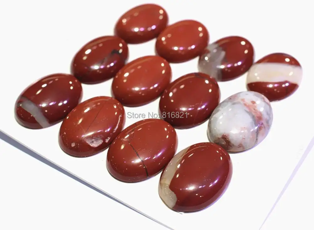 ( 12 Pieces/lot) 22x30mm Red Semi precious stone Stone Dome Oval ...