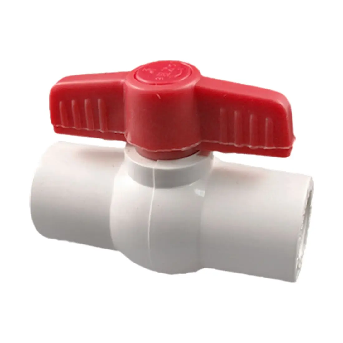 20mm x 20mm Slip Plumbing T Handle Full Port PVC U Ball Valve white+red ...