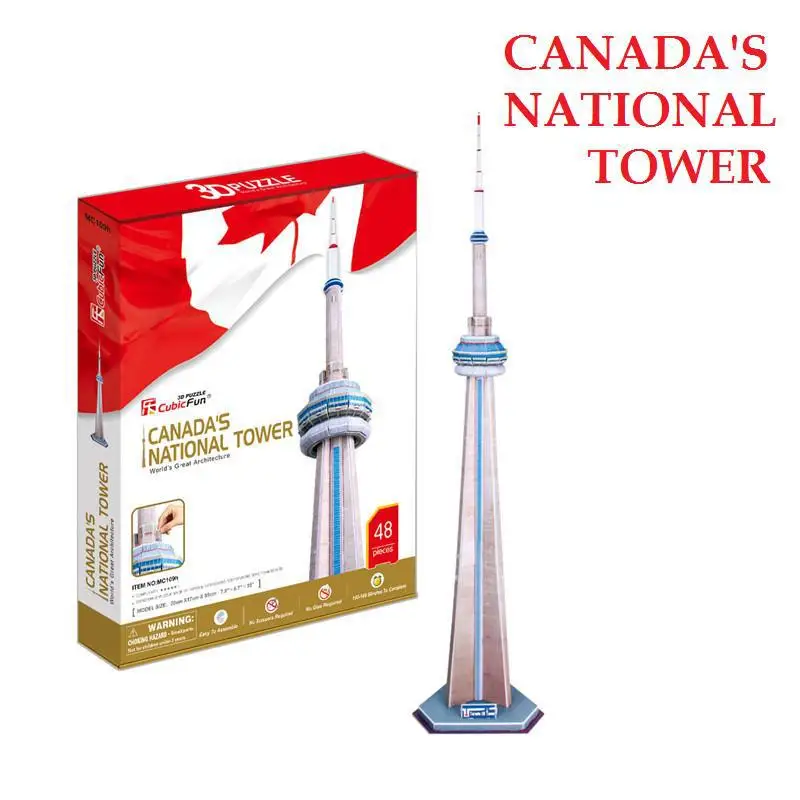 3D-Puzzle-Toys-Jigsaw-Model-CubicFun-DIY-Canada-s-National-Tower-MC109h ...
