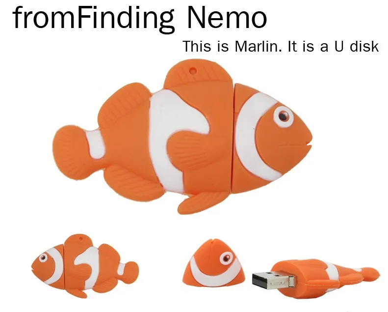 usb flash drive cute cartoon fish 4gb 8gb 32gb 64g memory usb stick u ...