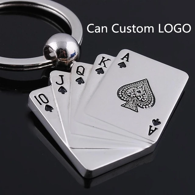 Creative Playing cards Metal Key Chains Key Ring Zinc Alloy Accessory ...