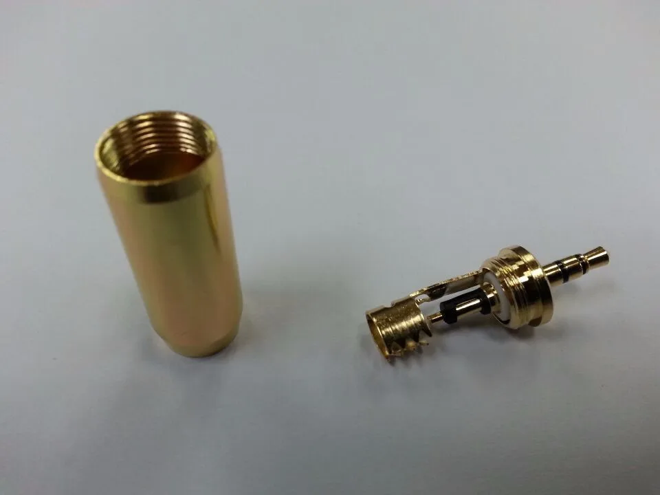 2pcs Stereo 3.5mm Mini Jack Plug Gold Plated Audio Connector Soldering ...