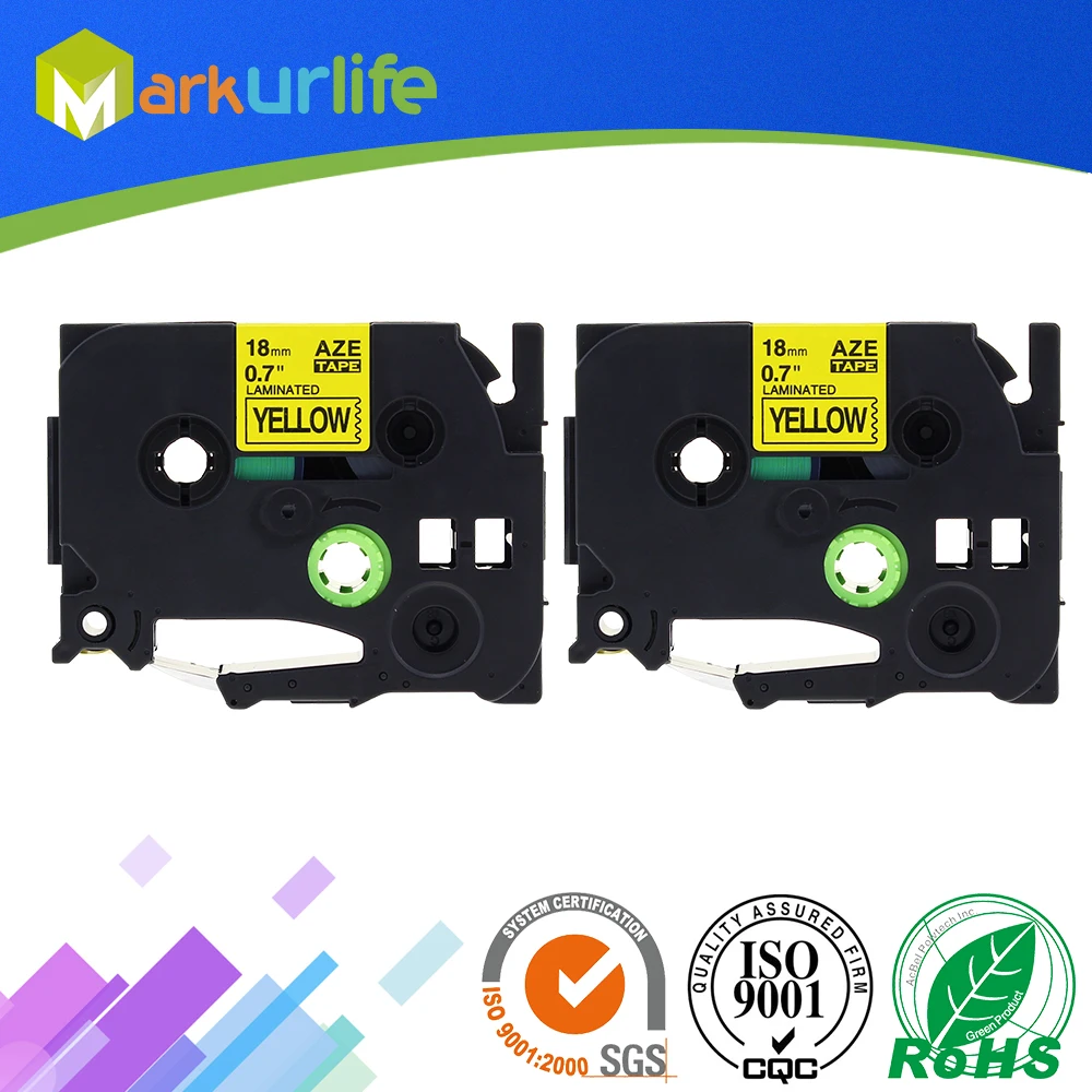 TZ641 Black On Yellow Label Tape For Brother PT-1880 P-touch 2-Pack ...