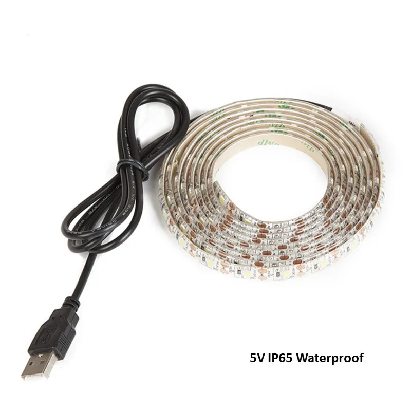 Waterproof USB LED Strip Light DC 5V LED Tape SMD3528 Light for TV ...