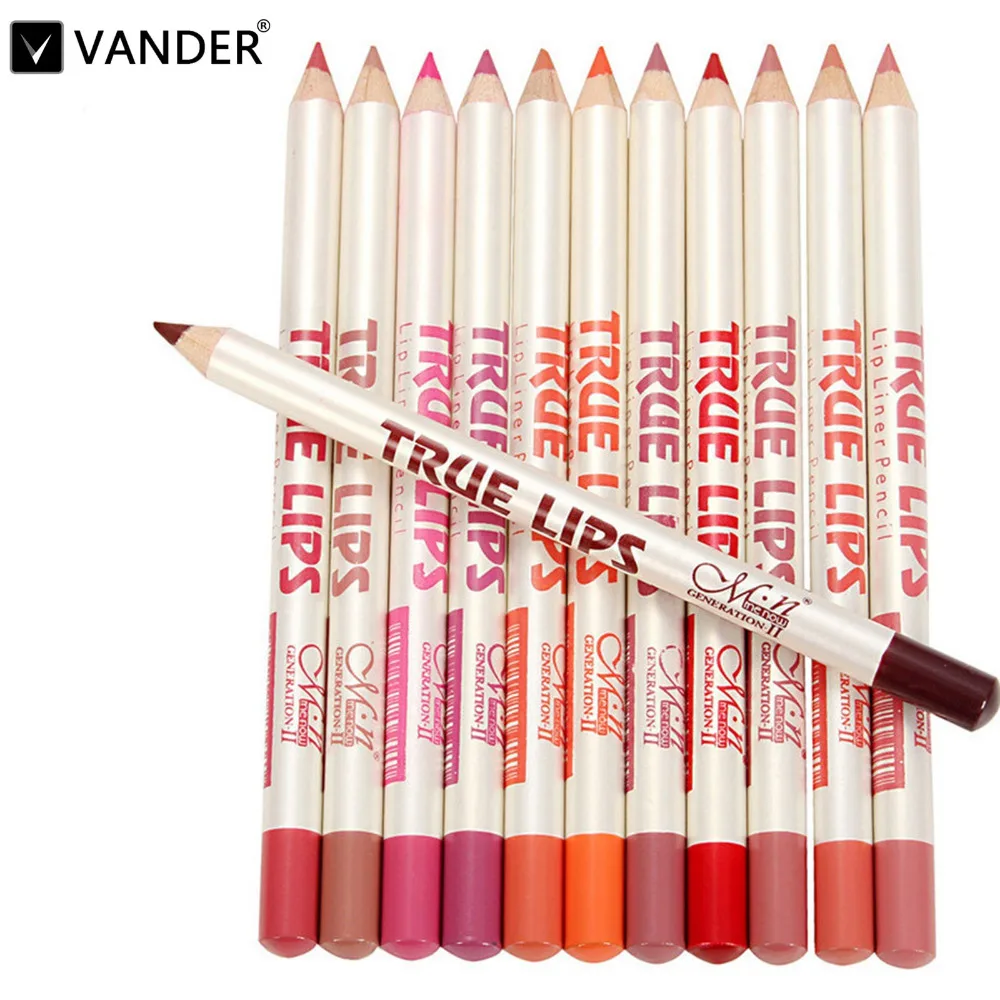 Qibest 12pcs Set Lip Makeup Kits Lip Gloss Matte Waterproof Liner