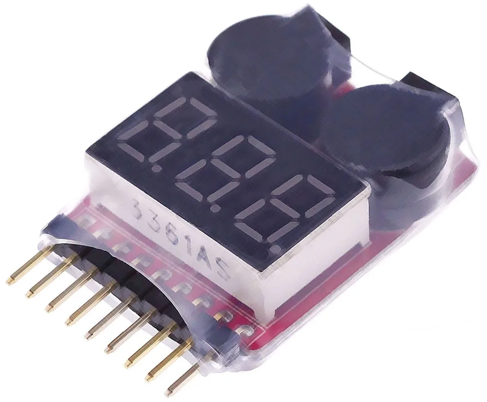 RC 1-8s Lipo Battery Tester Monitor Low Voltage Buzzer Alarm Voltage ...