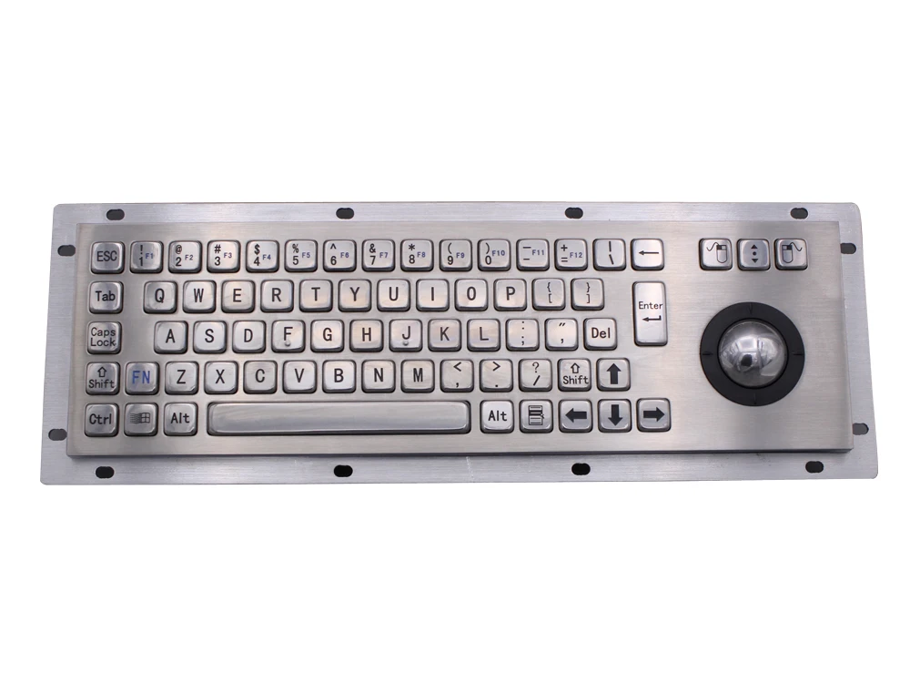 Stainless Steel Industrial Keyboard With Trackball 36mm Conductive ...