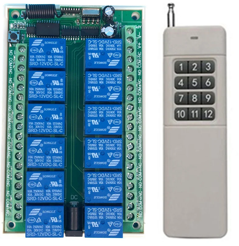 3000m DC 12V 24V 10A 12 CH 12CH RF Wireless Remote Control Switch ...