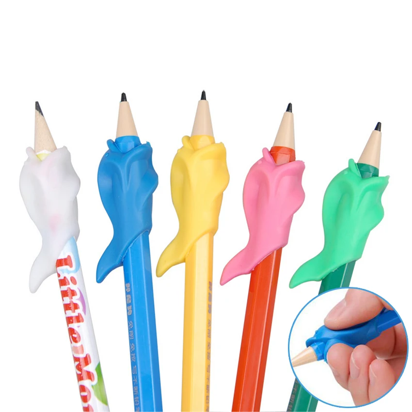 New 5 Pcs Creative Children Pencil Holder Correction Hold Pen Writing ...
