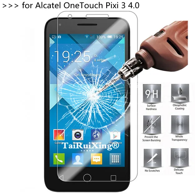 Tempered Glass For Alcatel One Touch Pixi 3 4.0 4013 Screen Protector 2 ...
