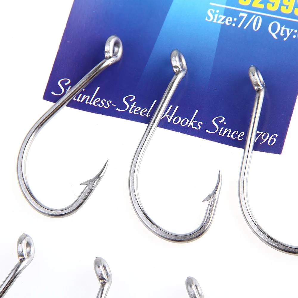 Fish King 5packs 7/0#-6# Stainless Steel Sea Fishing Hooks Saltwater ...
