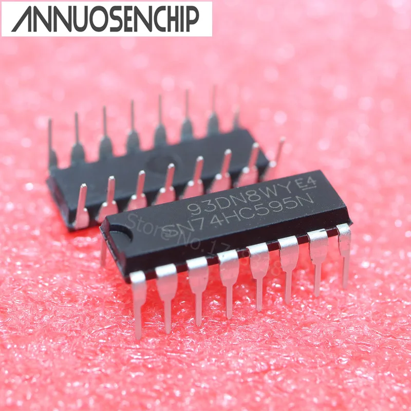 100 pcs 74hc595 74595 sn74hc595n 8 비트 시프트 레지스터 dip 16 새로운 양질 hd74hc595p ...