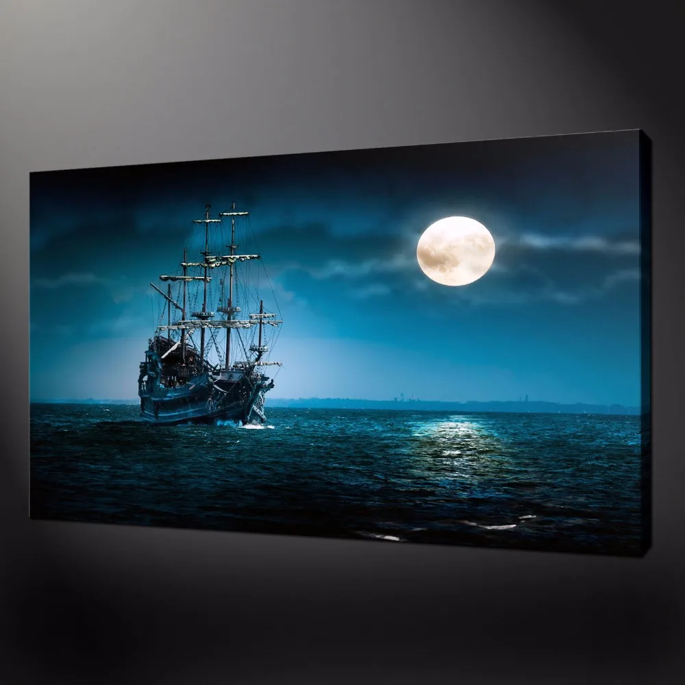 Large Canvas PicturesArts A Pirate Boat Canvas Wall Art Prints Canvas